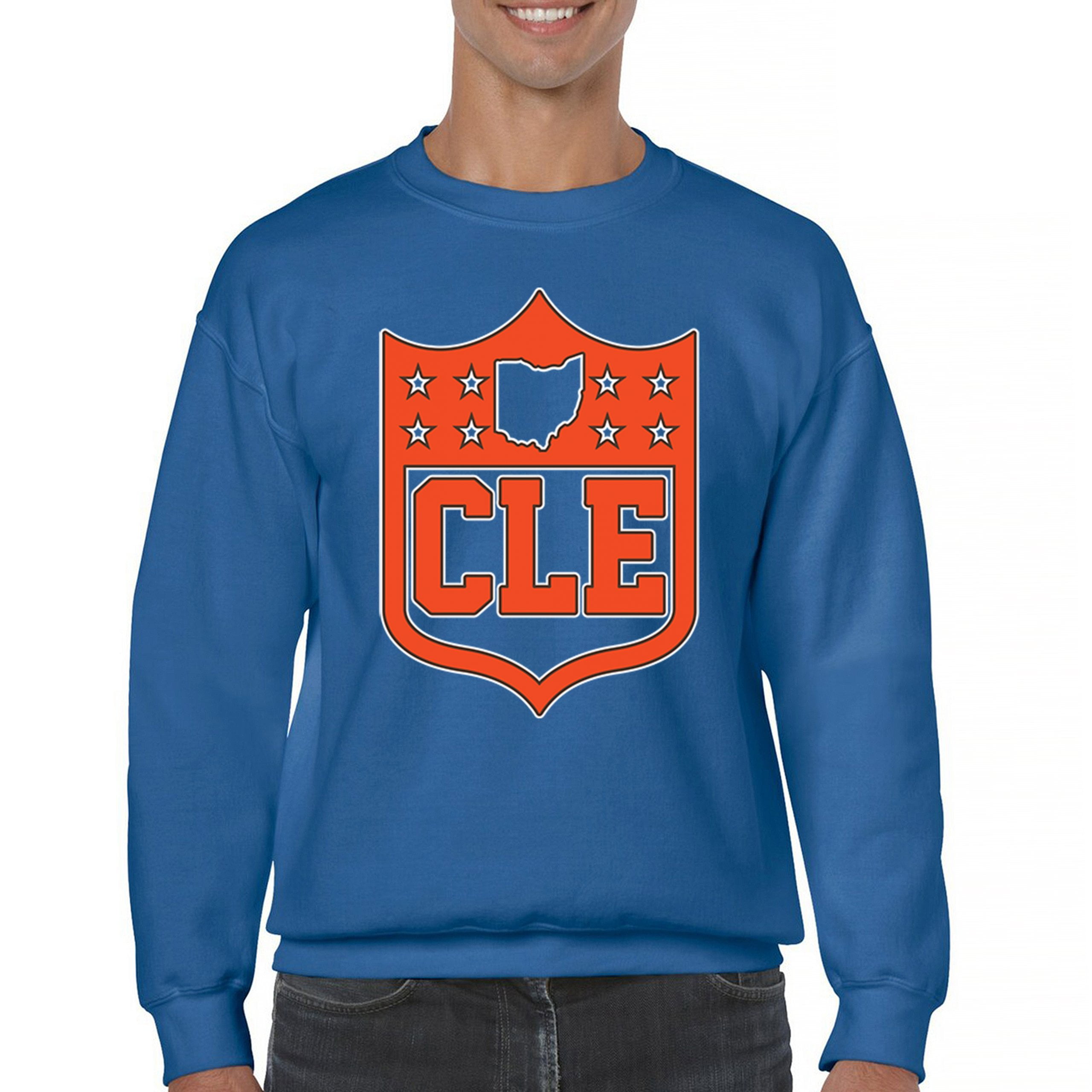 Cleveland Shield Crewneck Sweatshirt Game Night Fantasy Football Fan ...