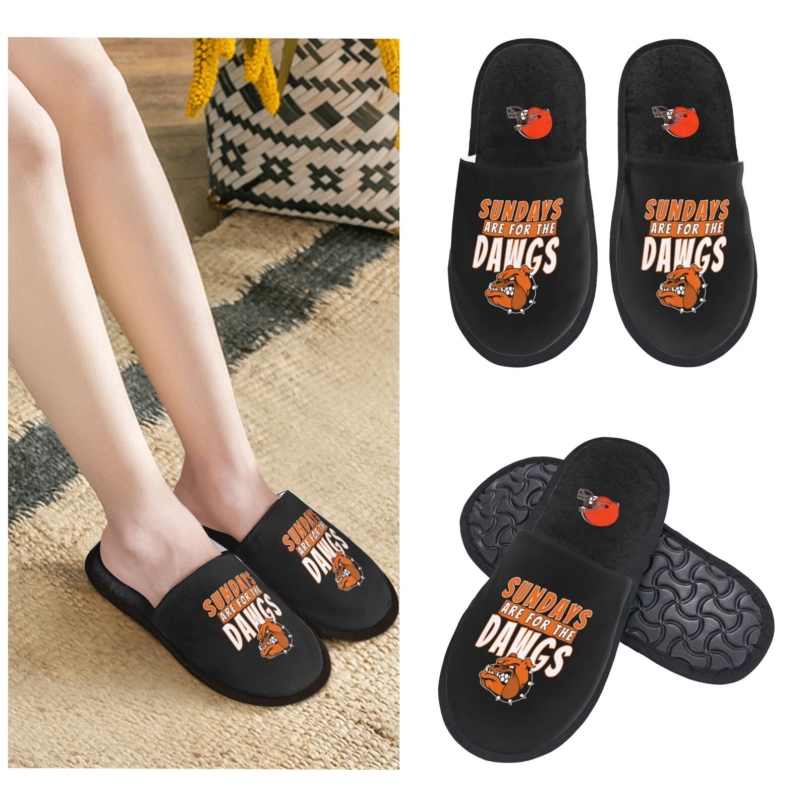 Cleveland Team Adult Furry EVA Slippers Warm Slippers Indoor Slippers ...