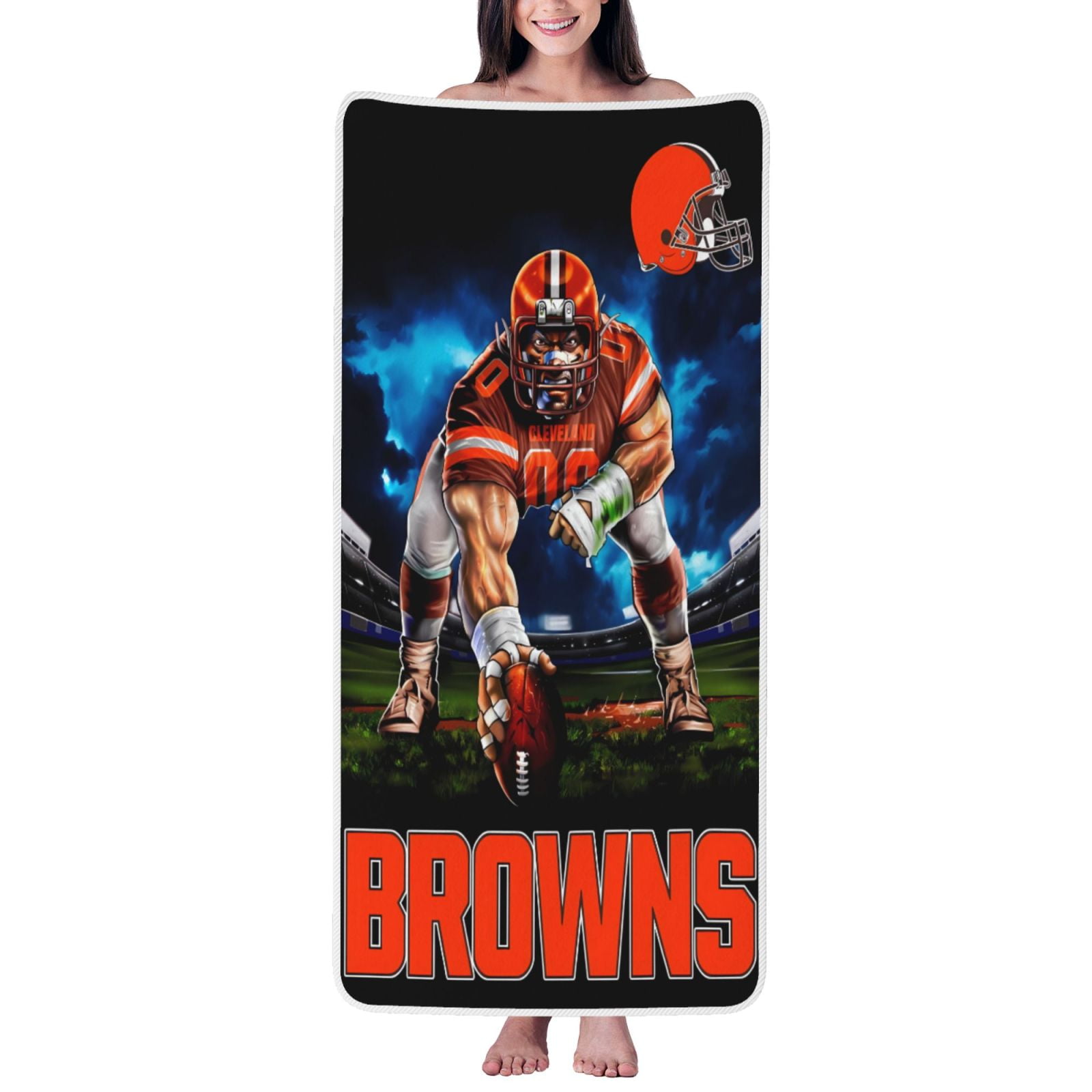 Cleveland Team Coral Fleece Bath Towel, Customized Quick Dry Absorbent ...