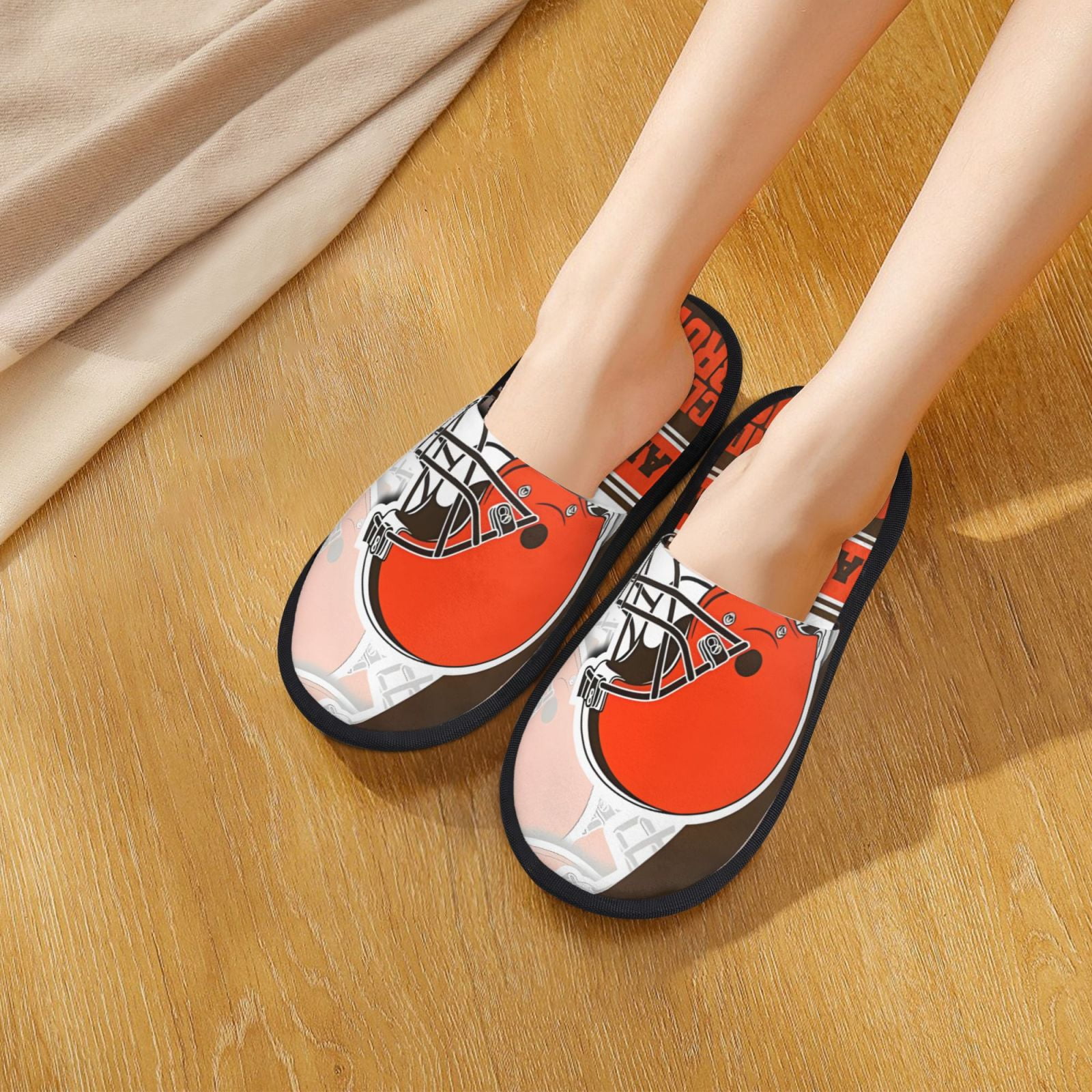 Cleveland Team Theme Furry EVA Slippers Warm Slippers Indoor Slippers ...