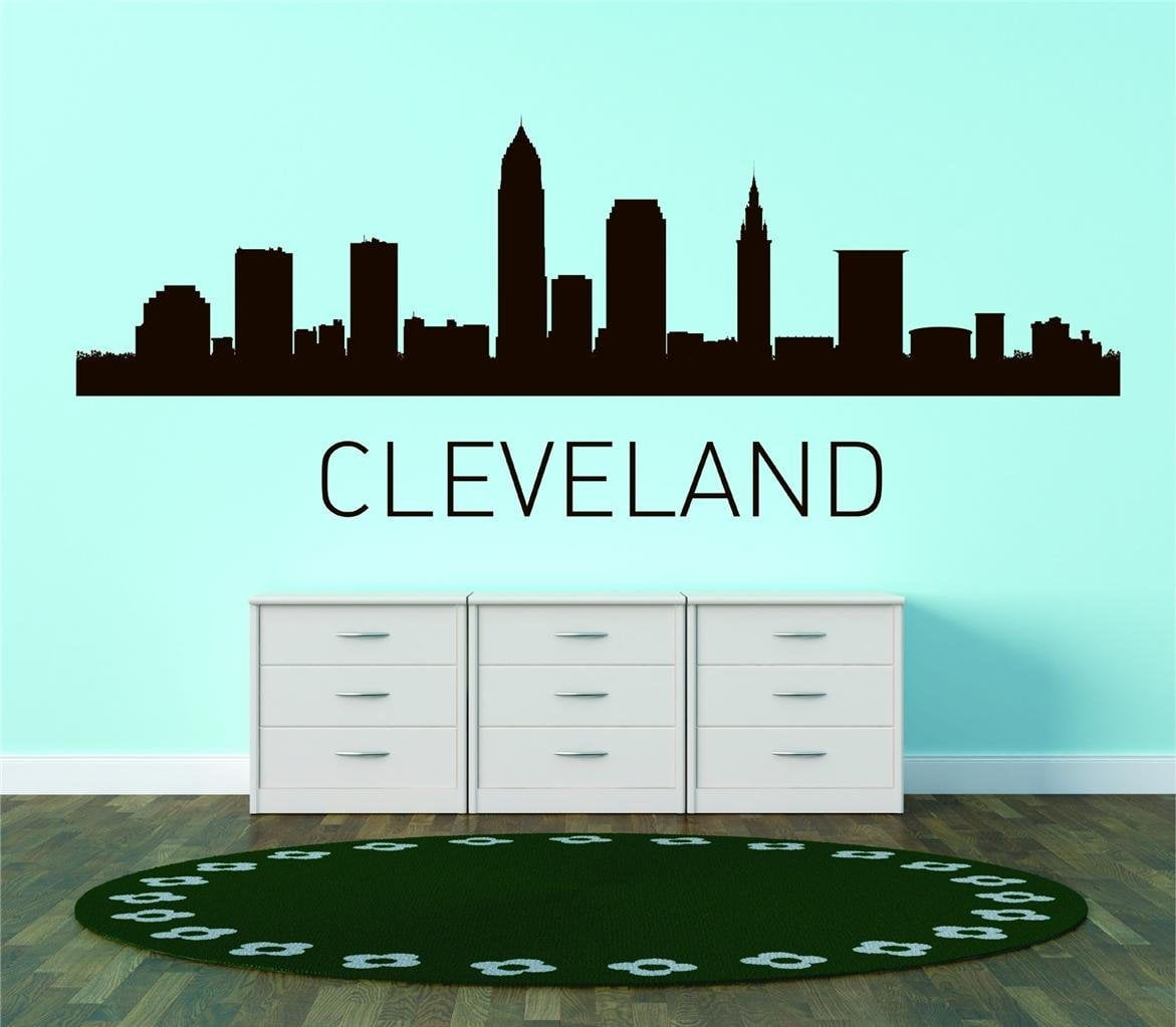Cleveland United States Major City Geographical Map Landmark - Vinyl ...