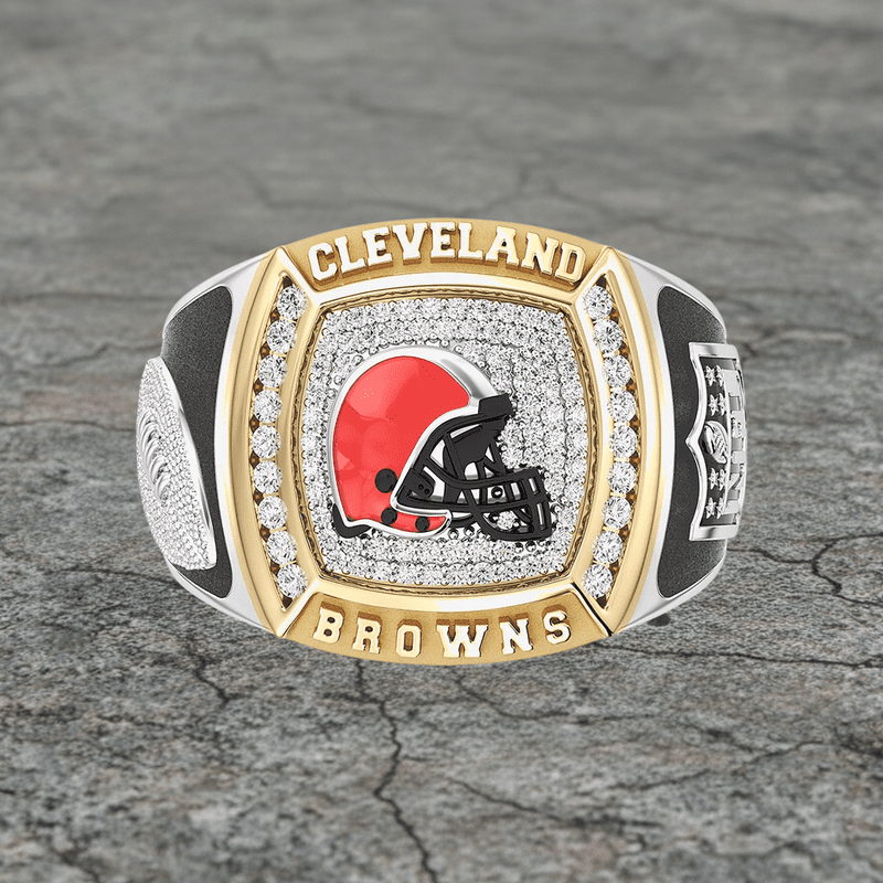 #ClevelandBrowns 1/2ctw Two Tone Yellow Gold and 925 Sterling Silver ...