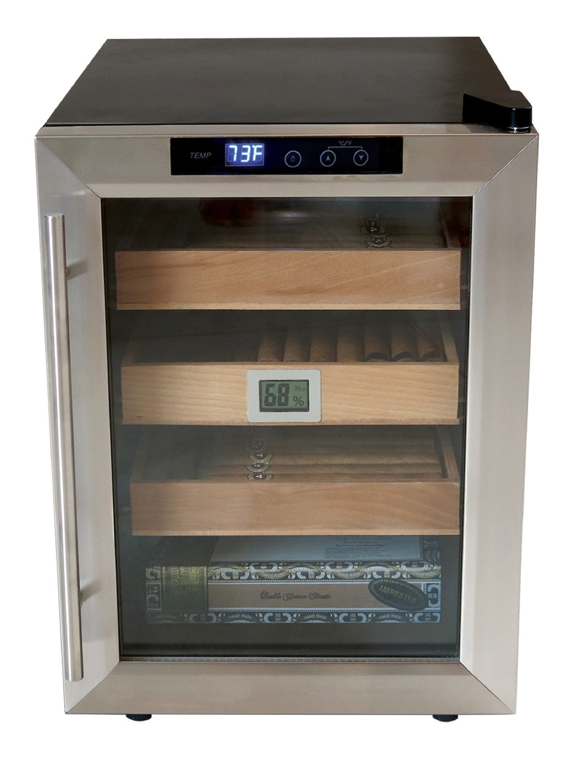 Clevelander Electronic Cigar Cooler Cabinet, Stainless Steel Door, 250 ...
