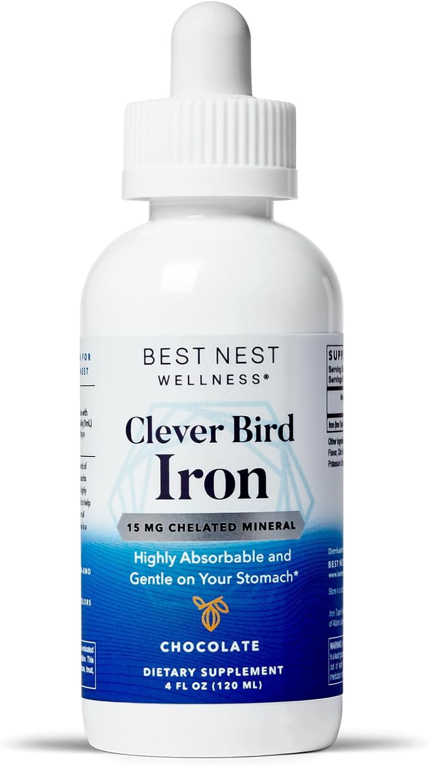 Clever Bird Liquid Iron Supplement - 15mg per Serving, 4 Oz Vegan Iron ...