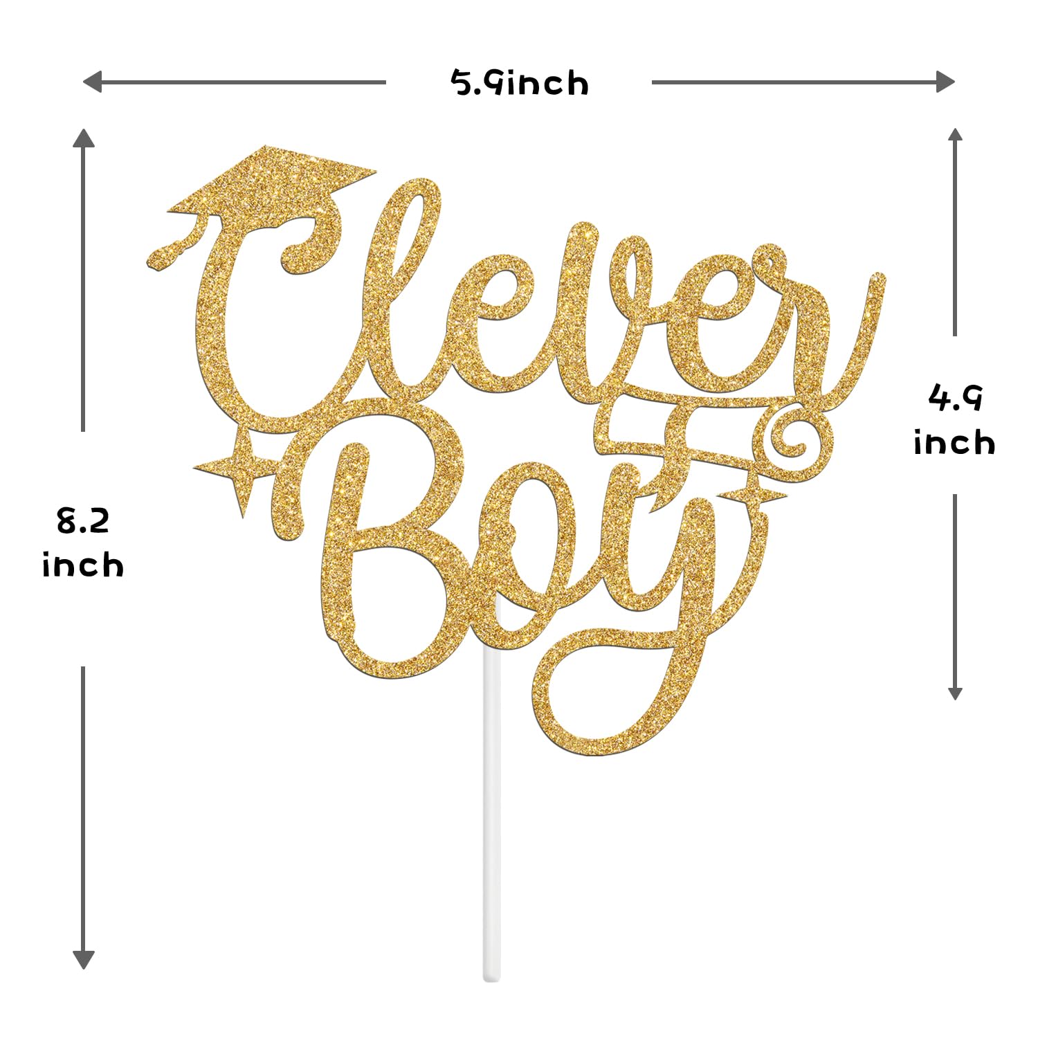 Clever Boy Cake AJH3 Topper, Class of 2025 Graduation Decorations ...