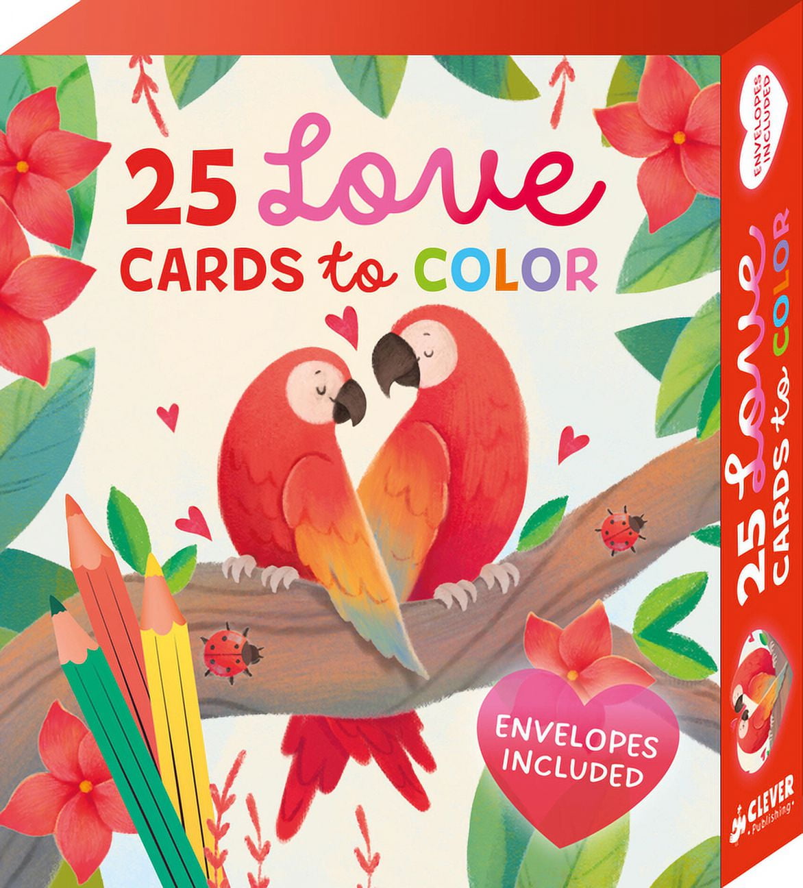 Clever Cards To Color: 25 Love Cards to Color : Envelopes Included ...