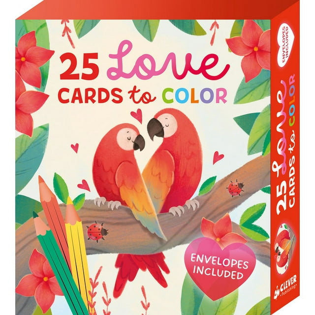 Clever Cards To Color: 25 Love Cards to Color : Envelopes Included ...