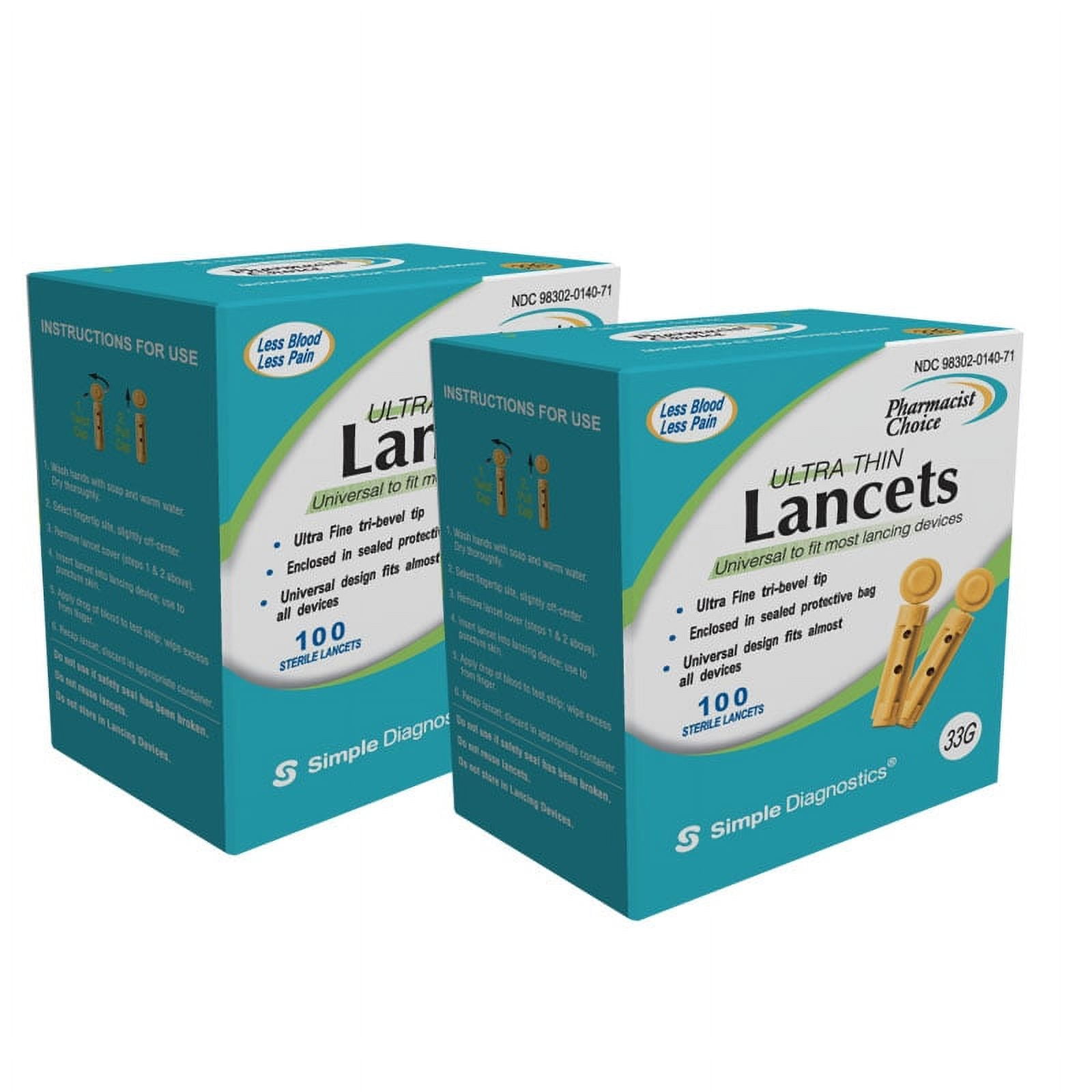 Clever Choice Pharmacist Choice Twist Top 33G Lancets 200 ct ( 2 pack ...