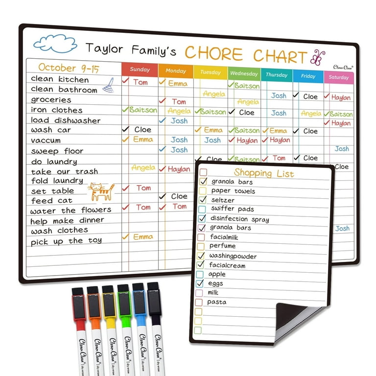 White Board 7 PCS Magnetic Dry Erase 4"X11", Multifunctional Weekly D ...