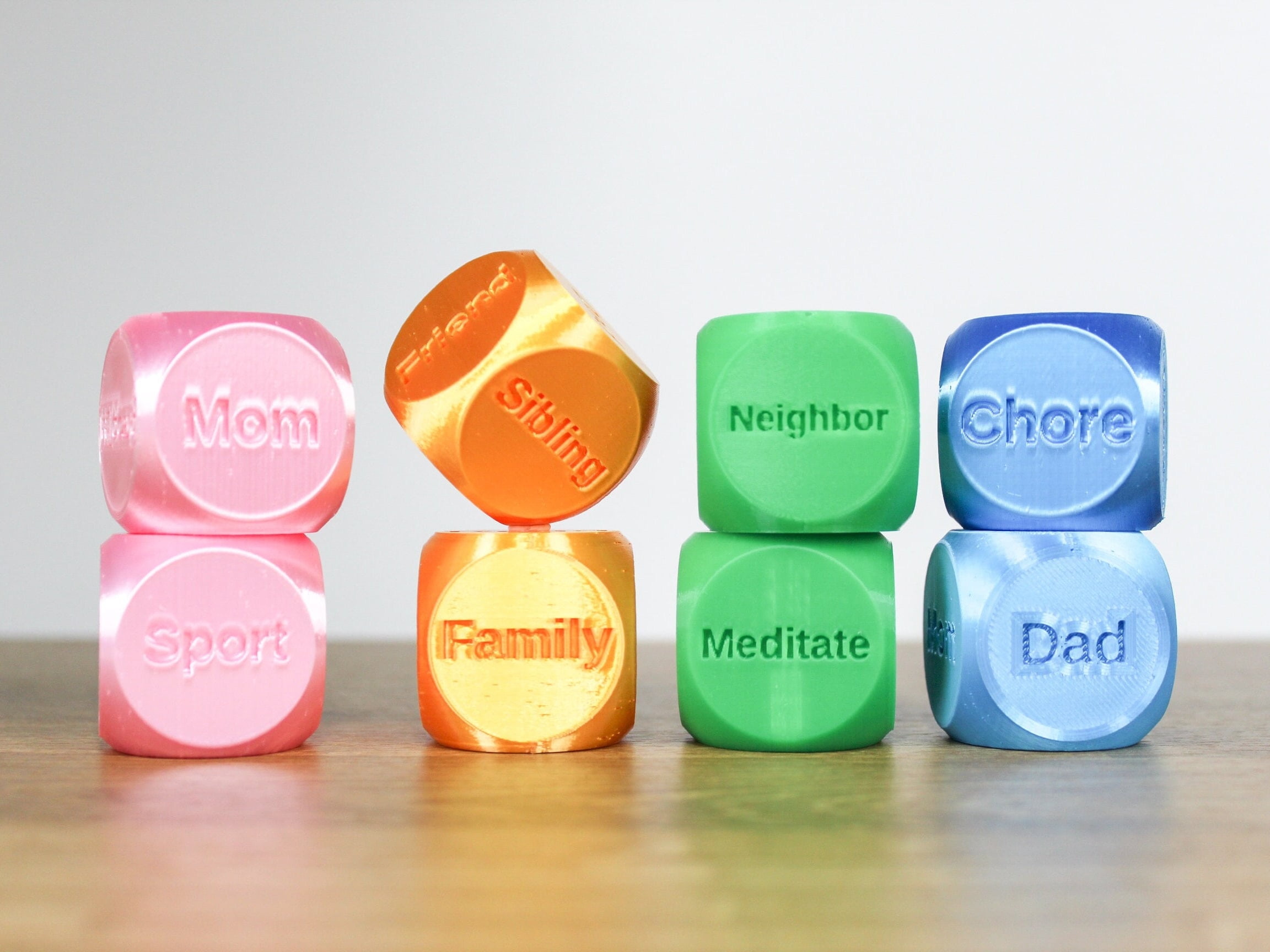 Clever Contraption Activity Dice Set | Set of 2 Unique Large 1.4" Dice ...