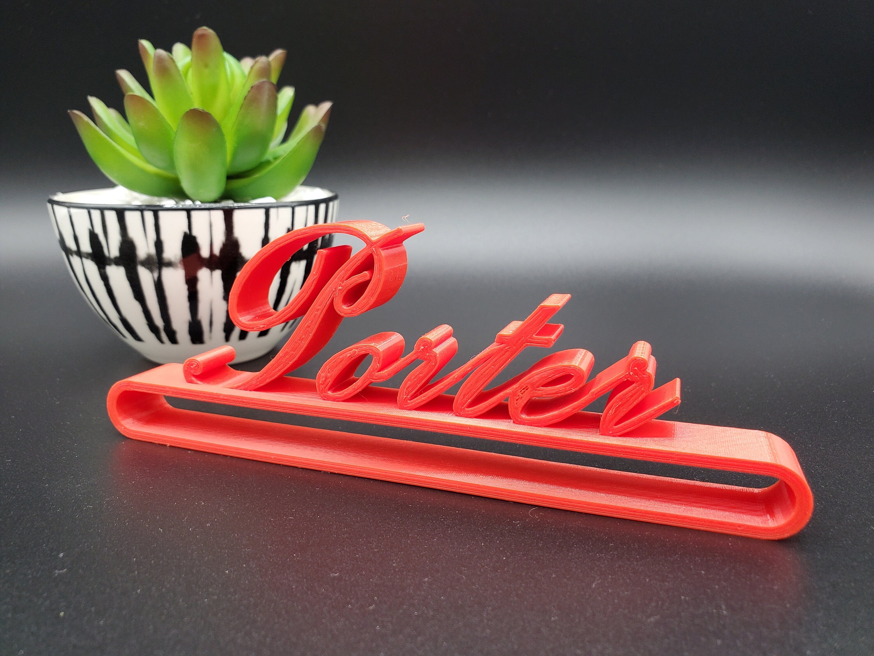 Clever Contraption Custom Desk Name Plate – Personalized 3D Printed ...