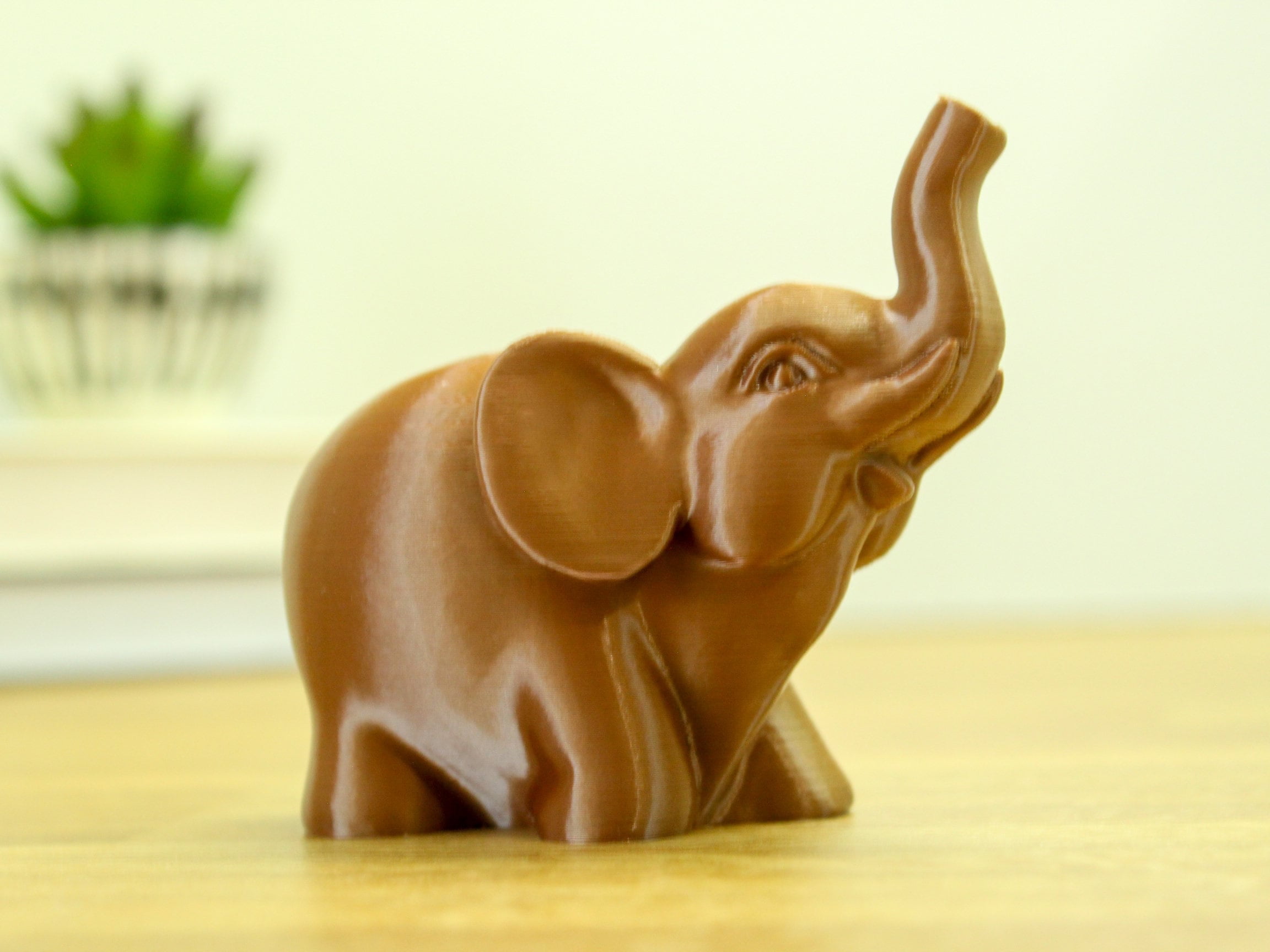 Clever Contraption Elephant Figurine – Minimalist Animal Statue, PLA ...