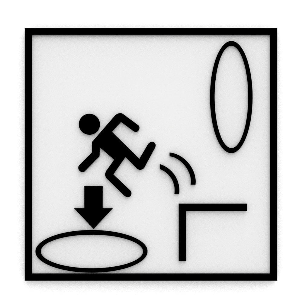 Clever Contraption | Portal Sign - Hole Fall | Durable Wall Decor ...