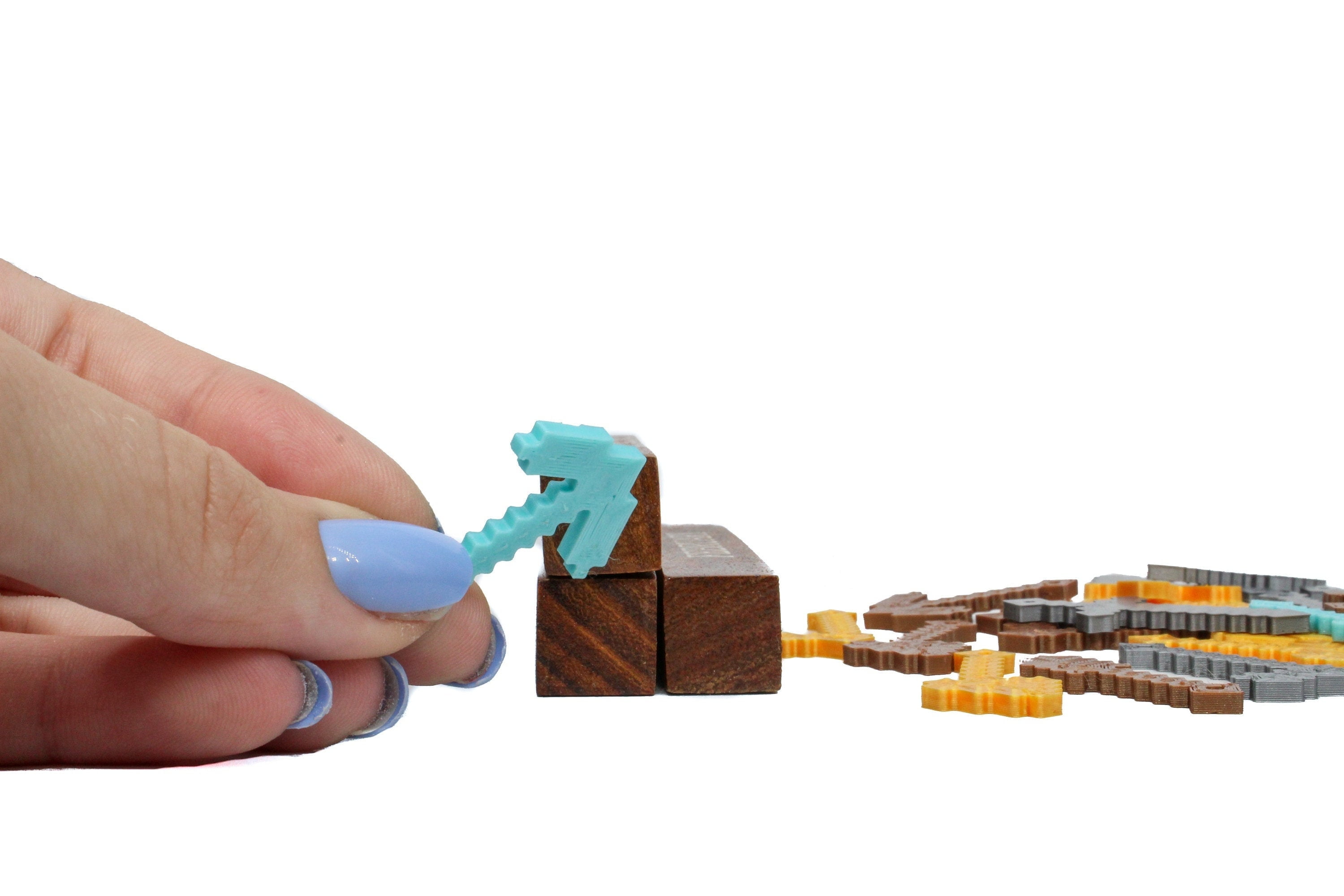 Clever Contraption Set of 5 Pixel Tool Charms – Pickaxe, Axe, Sword ...