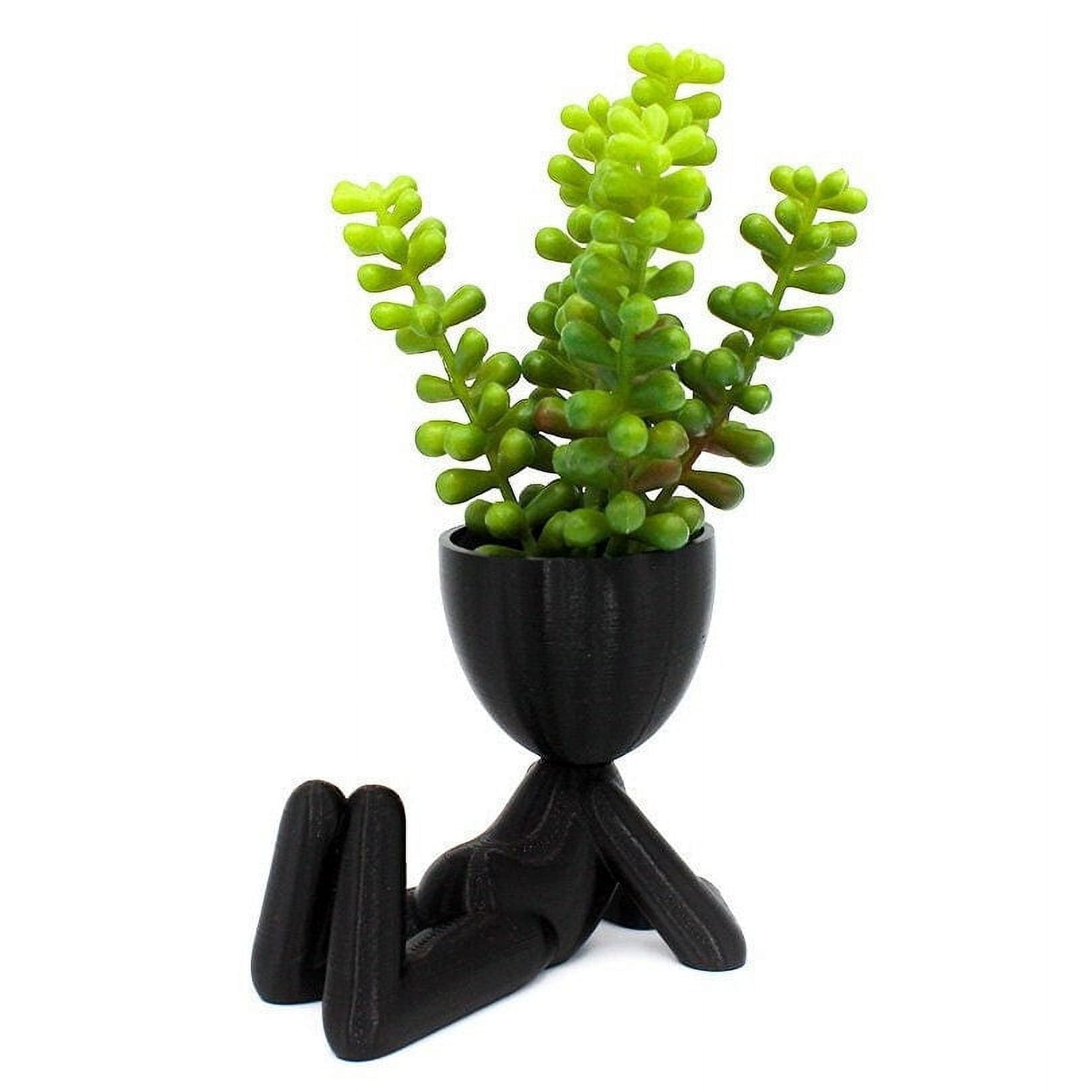 Clever Contraption Small Laying Stick Figure Head Succulent Planter ...
