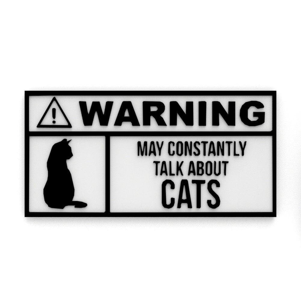Clever Contraption Warning | Humorous Animal Decor | Cat Lover Gift ...