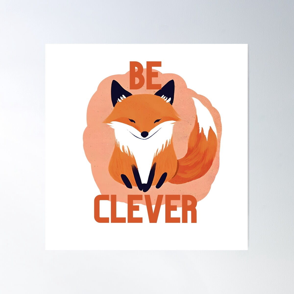 Clever Cute Fox Poster Wall Art, Modern Wall Decor For Living Room ...