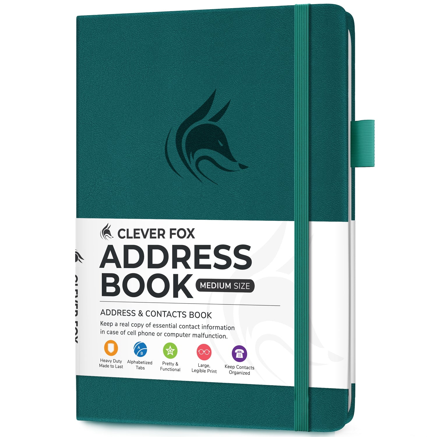 Clever Fox PU Leather Phone Directory & Address Book, Medium Size (5.3 ...