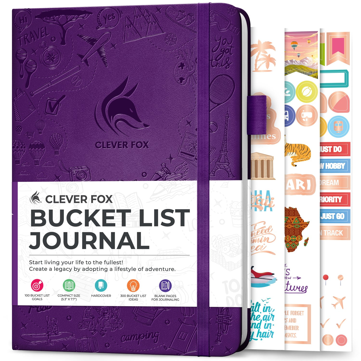 Clever Fox Personal Hardcover Notebook - Bucket List Journal for ...