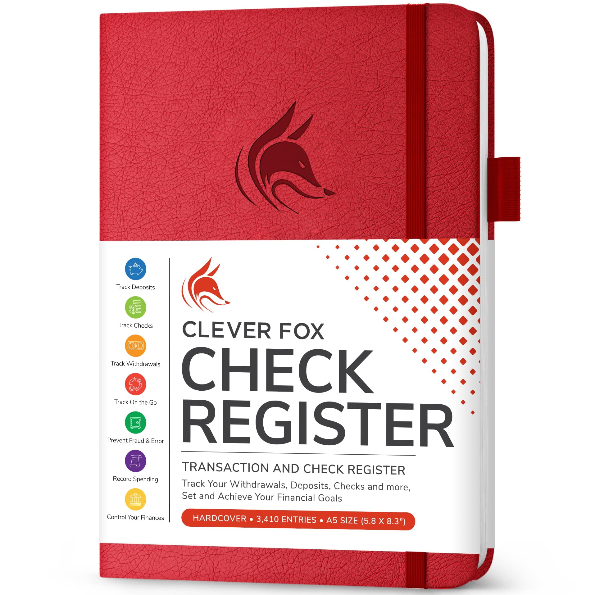 Clever Fox Check Register Book - Deluxe Transaction Register ...