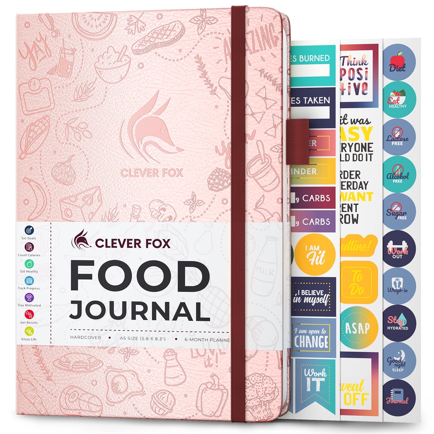 Clever Fox Food Journal, Undated, 6+ Month Daily Food Diary - Walmart.com