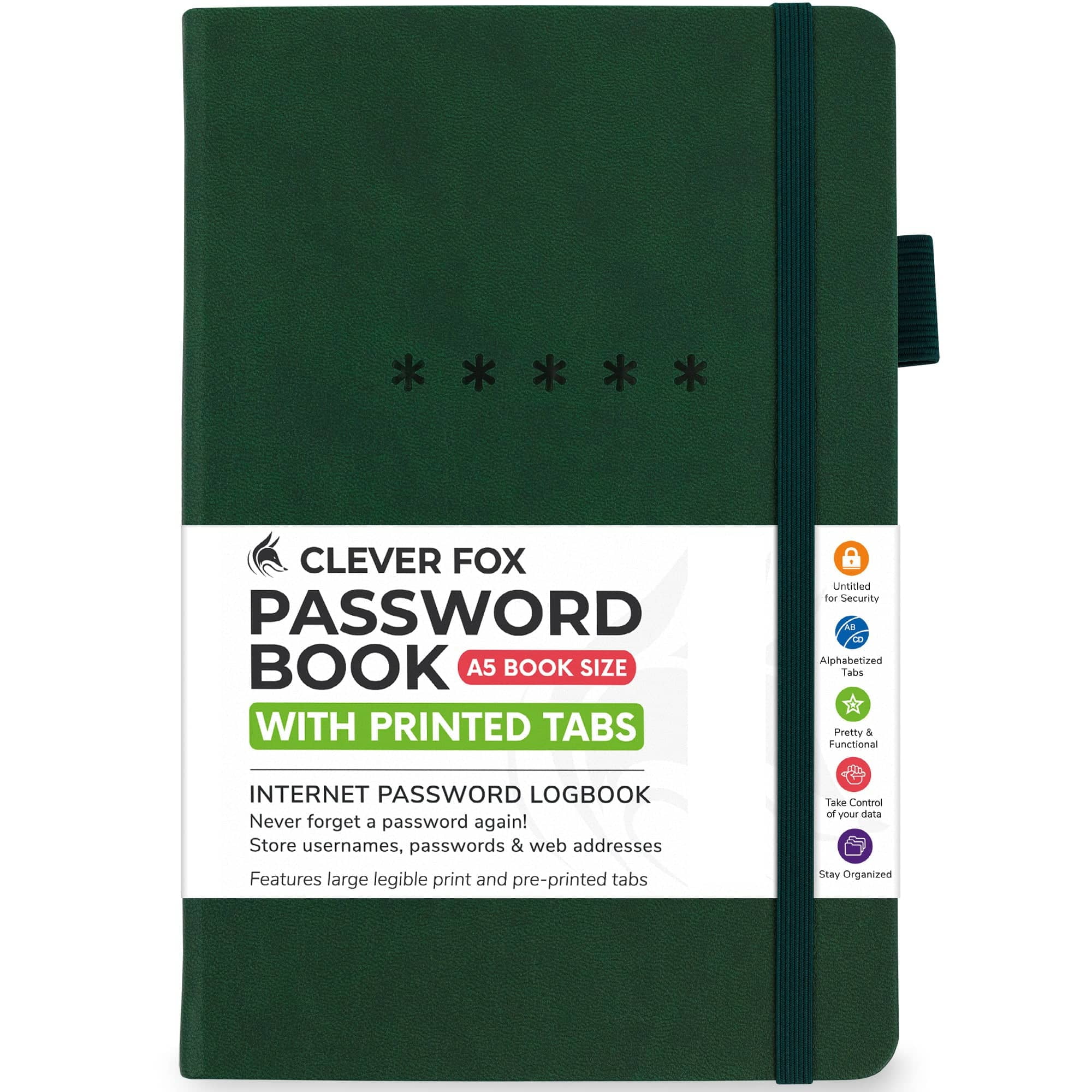Clever Fox Password Book - Alphabetized Internet Address & Password ...
