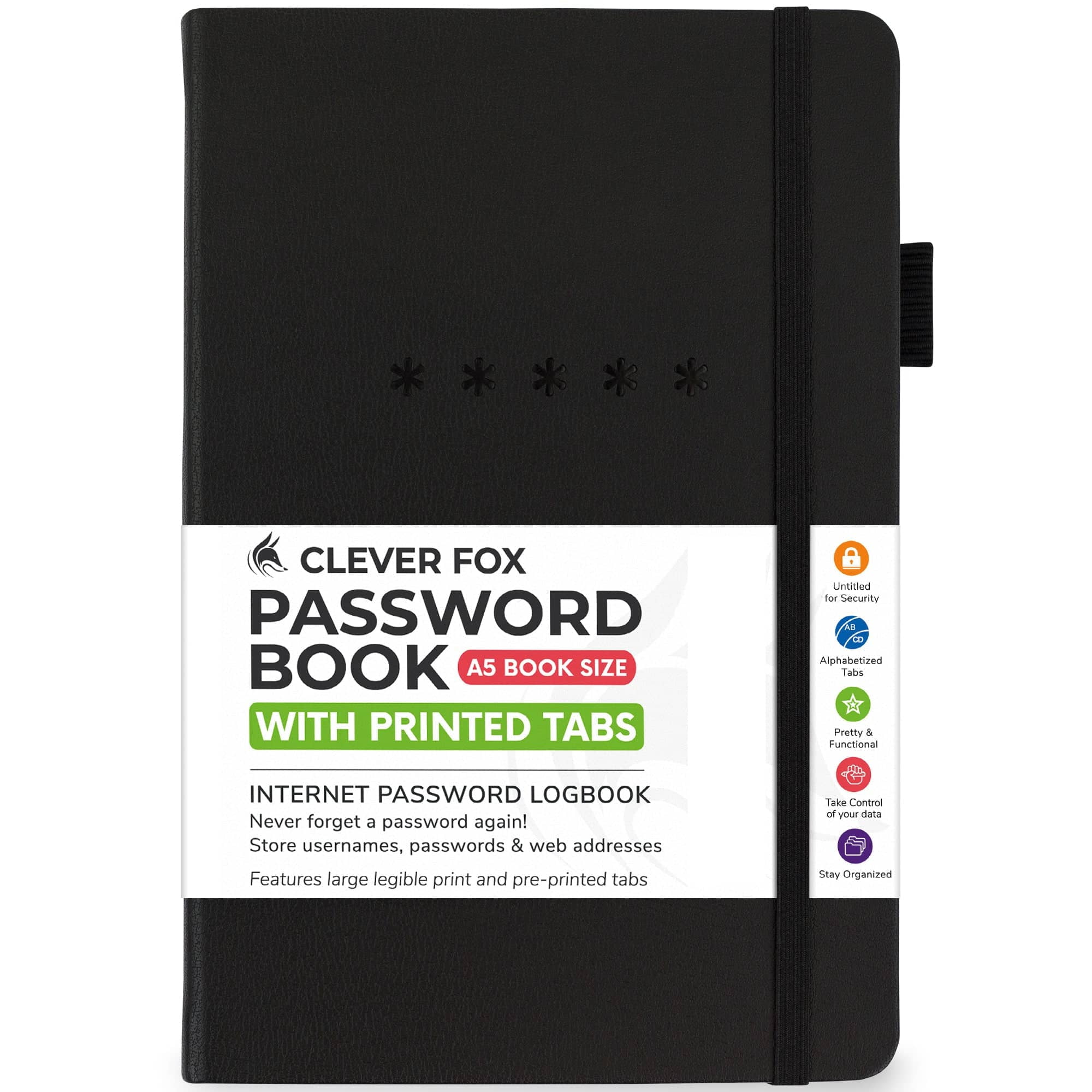 Clever Fox Password Book – Alphabetized Internet Address & Password ...