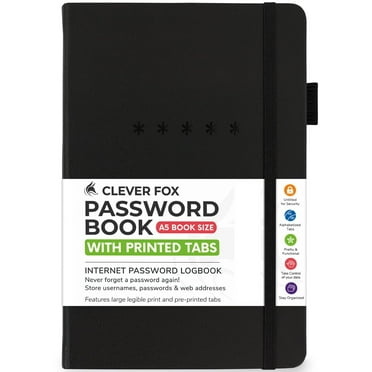 Clever Fox Password Book with tabs - Walmart.com
