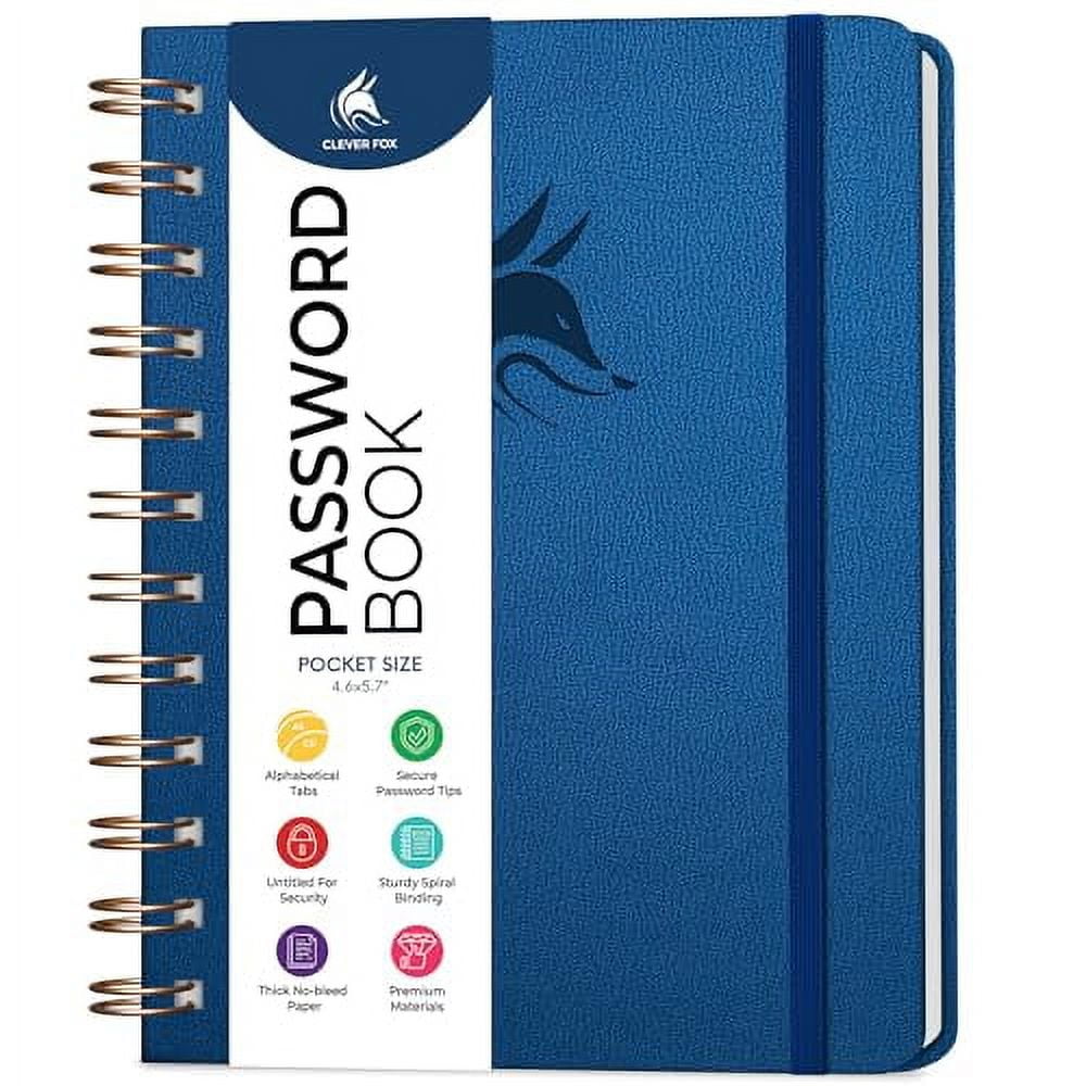 Clever Fox Password Book Spiral â€“ Mini Internet Address & Password ...