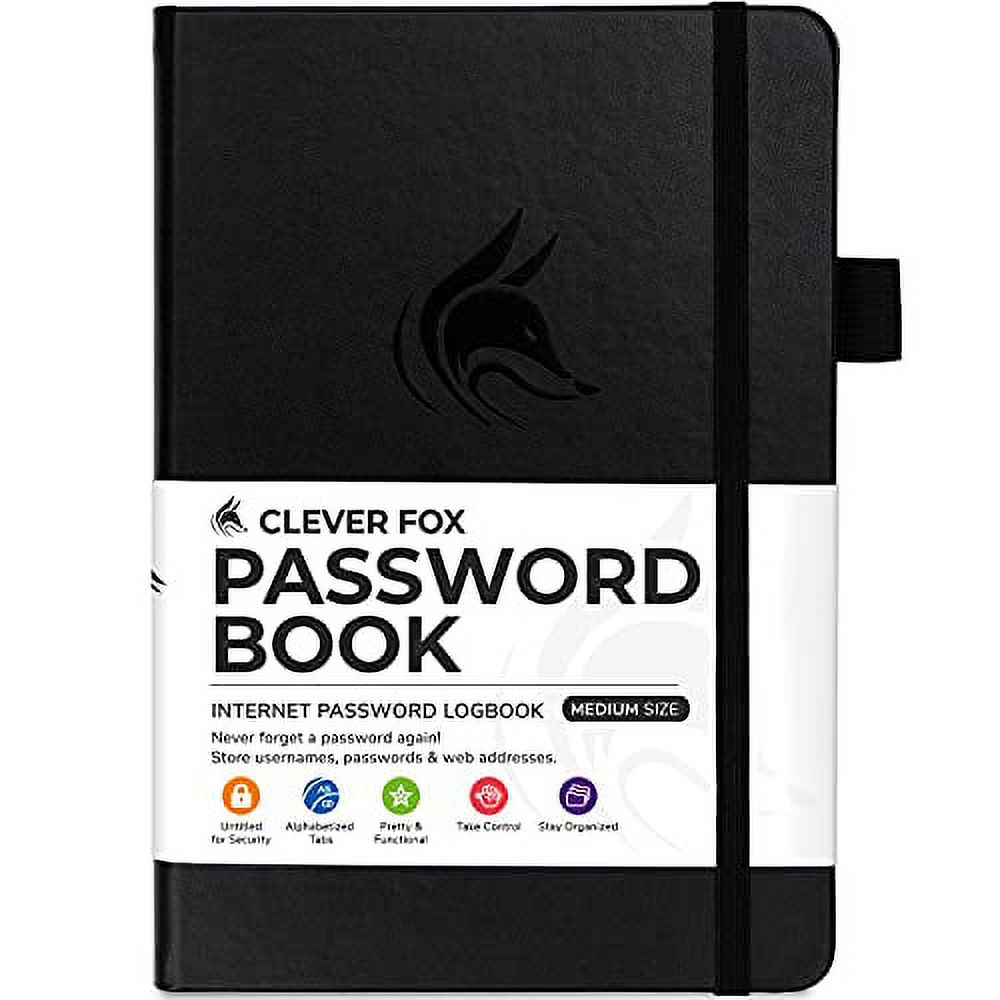 Clever Fox Password Book with tabs. Internet Address and Password ...