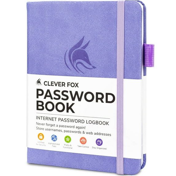 Clever Fox Small Hardcover Internet Address and Password Book with ...