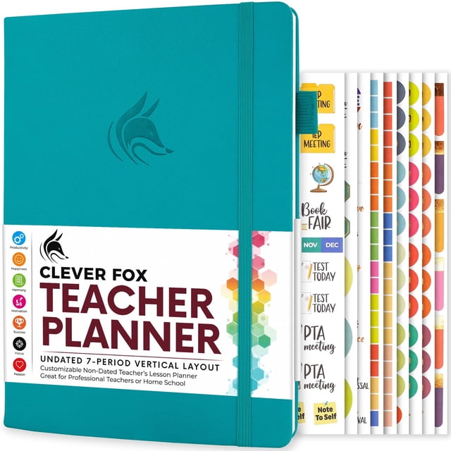 Clever Fox Teacher's Daily & Weekly Planning Notebook - Undated School ...