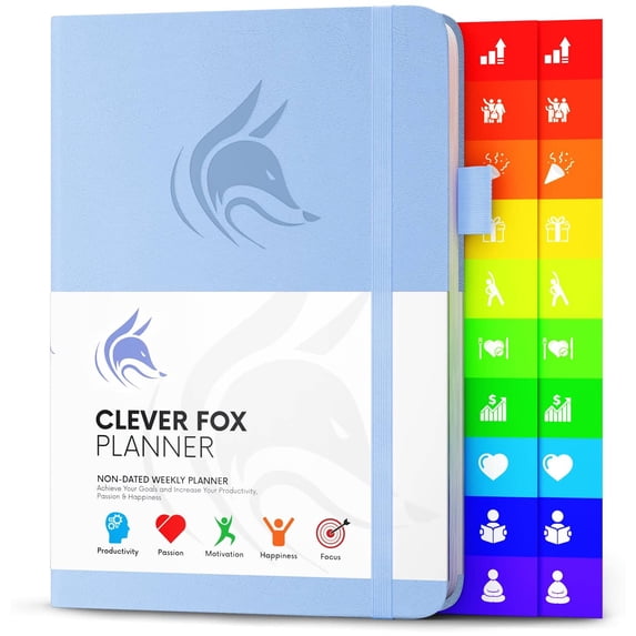 Clever Fox, Weekly Planner, 1 Year, Undated, A5, Periwinkle - Walmart.com