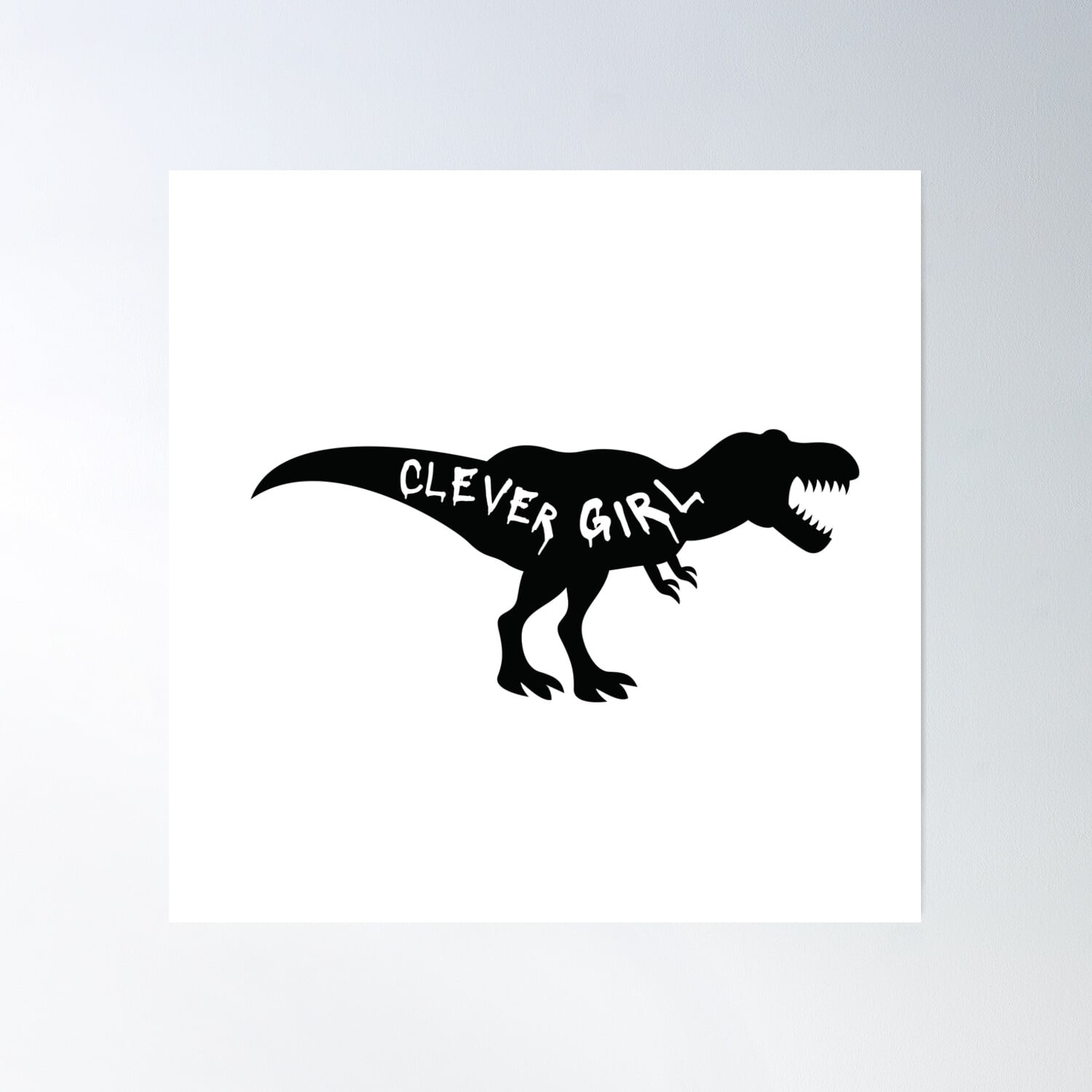 Clever Girl Raptor Dinosaur Poster Wall Art, Modern Wall Decor, 30x30 ...