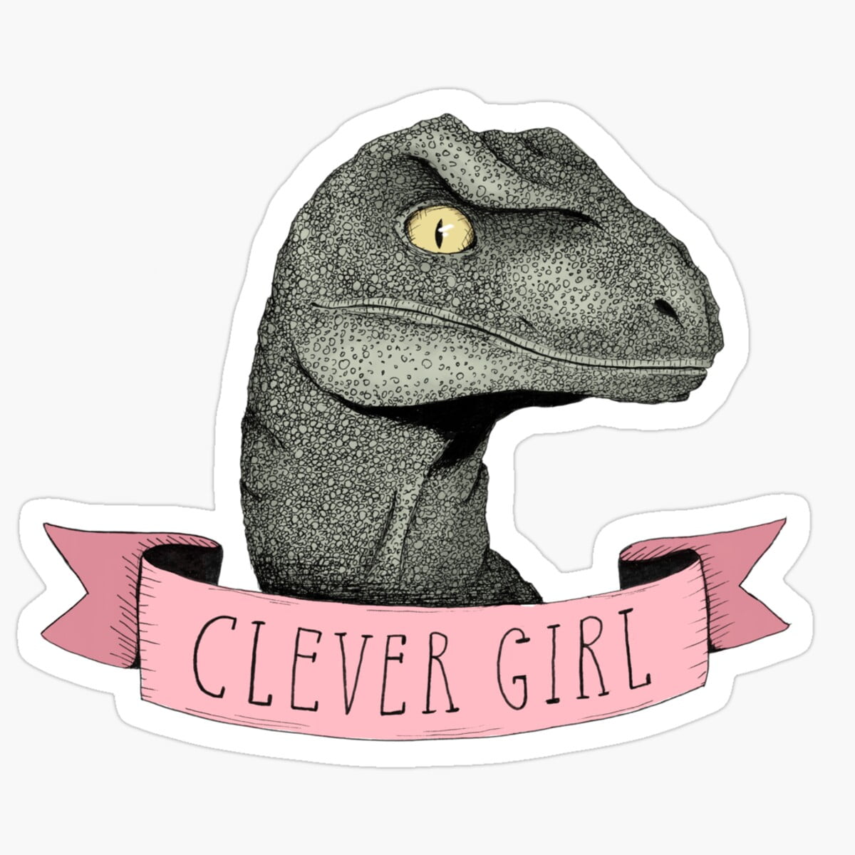 Clever Girl Raptor Dinosaur Sticker. Gift For You - Decorate Laptops ...