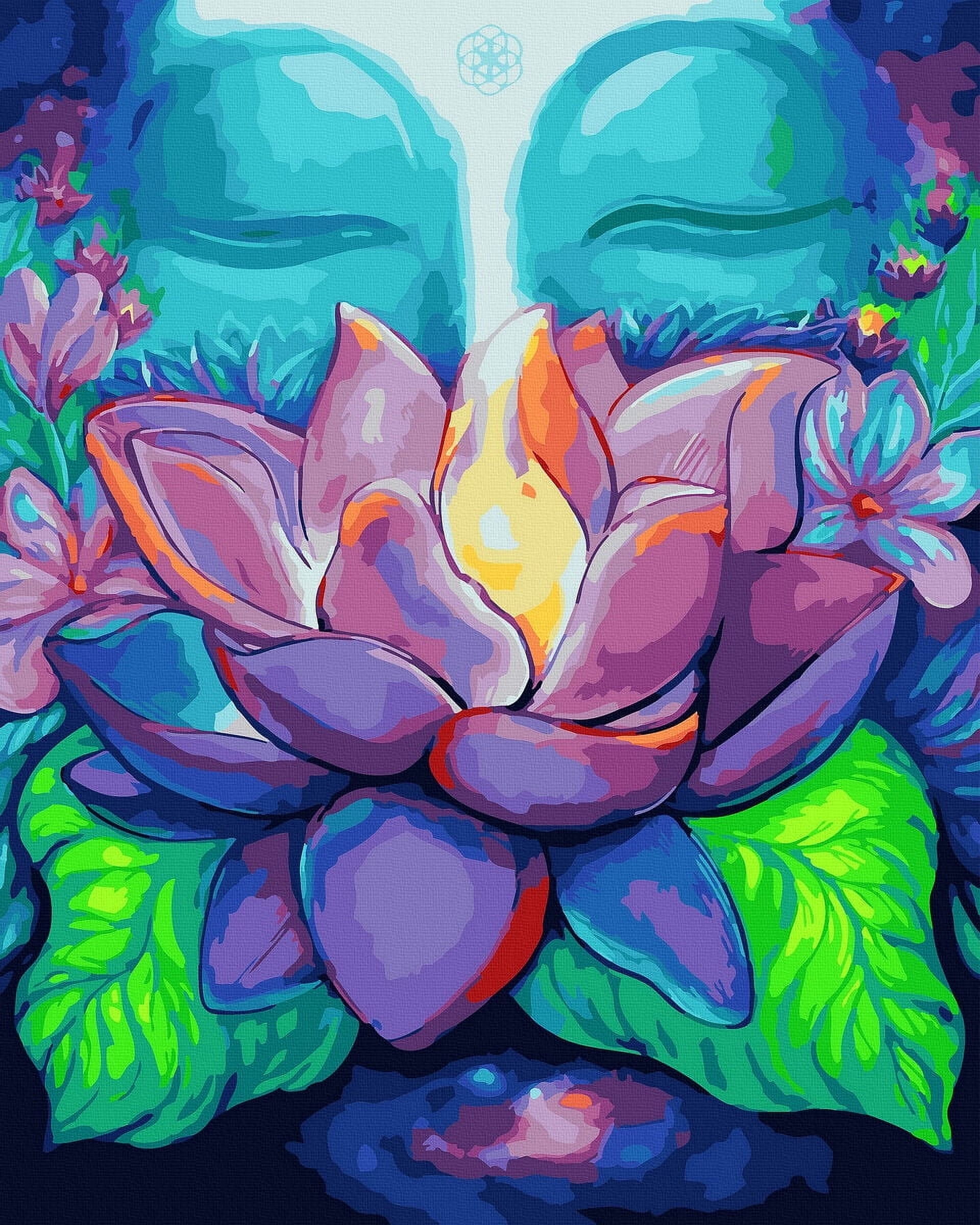 Clever Monsters Buddha Lotus Paint by Numbers for Adults Beginners ...