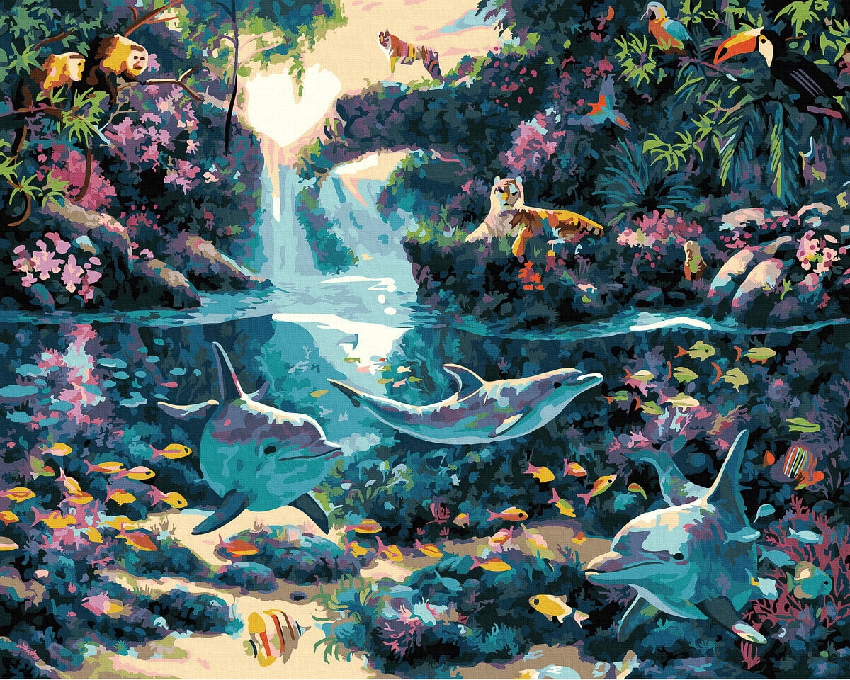 Clever Monsters Dolphin Lagoon Paint by Numbers for Adults Beginners ...
