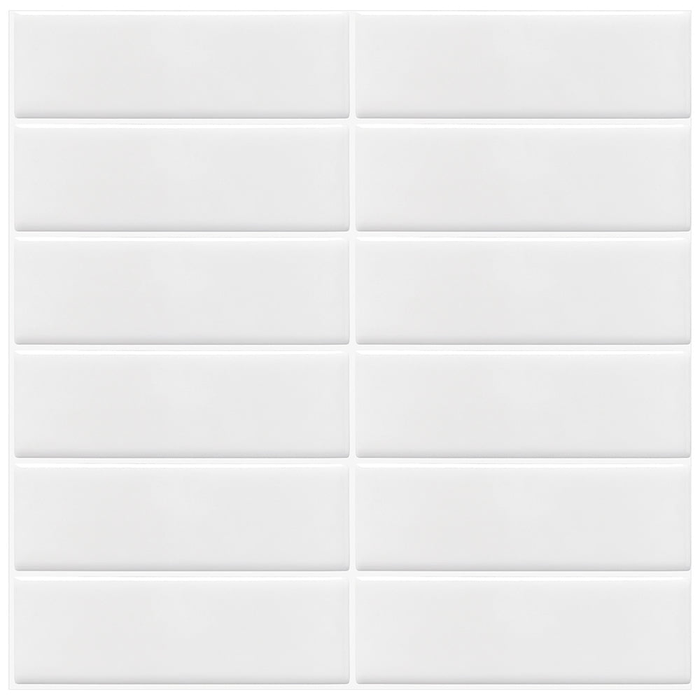 Clever Mosaics Self Adhesive Vinyl Tile Premium White Finger Tile ...