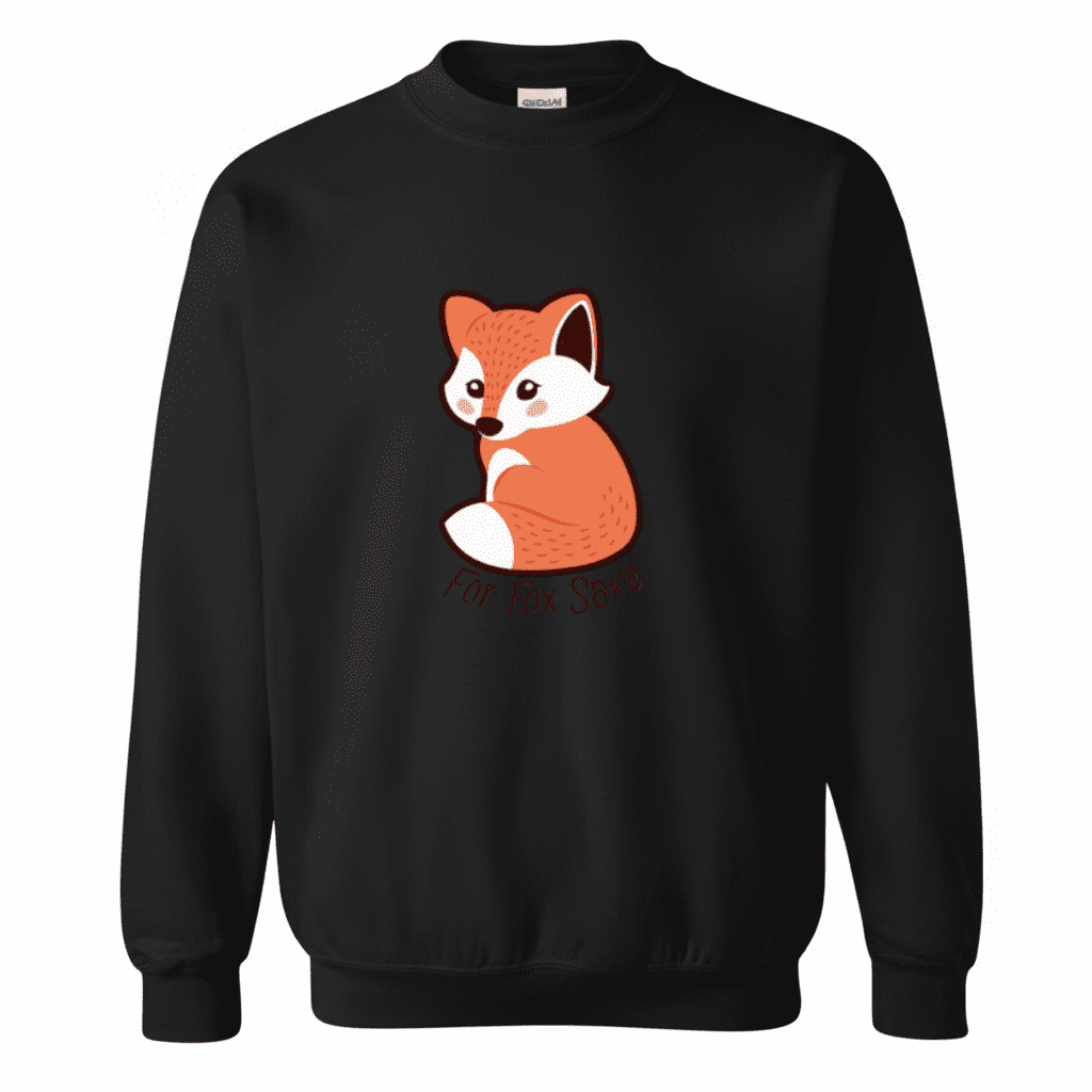 Clever Pun Funny Fox Sake Animal Humor Quote Retro Sweatshirt, up to ...