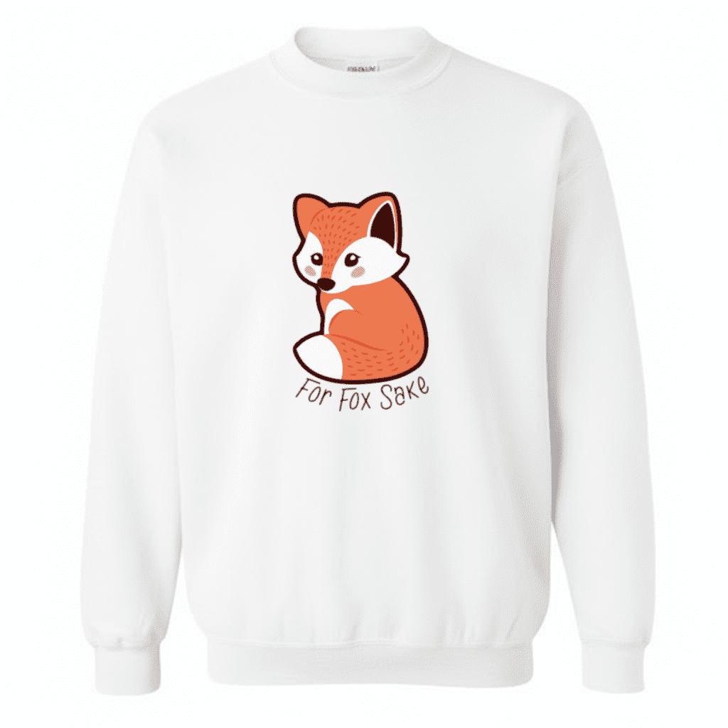 Clever Pun Funny Fox Sake Animal Humor Quote Retro Sweatshirt, up to ...