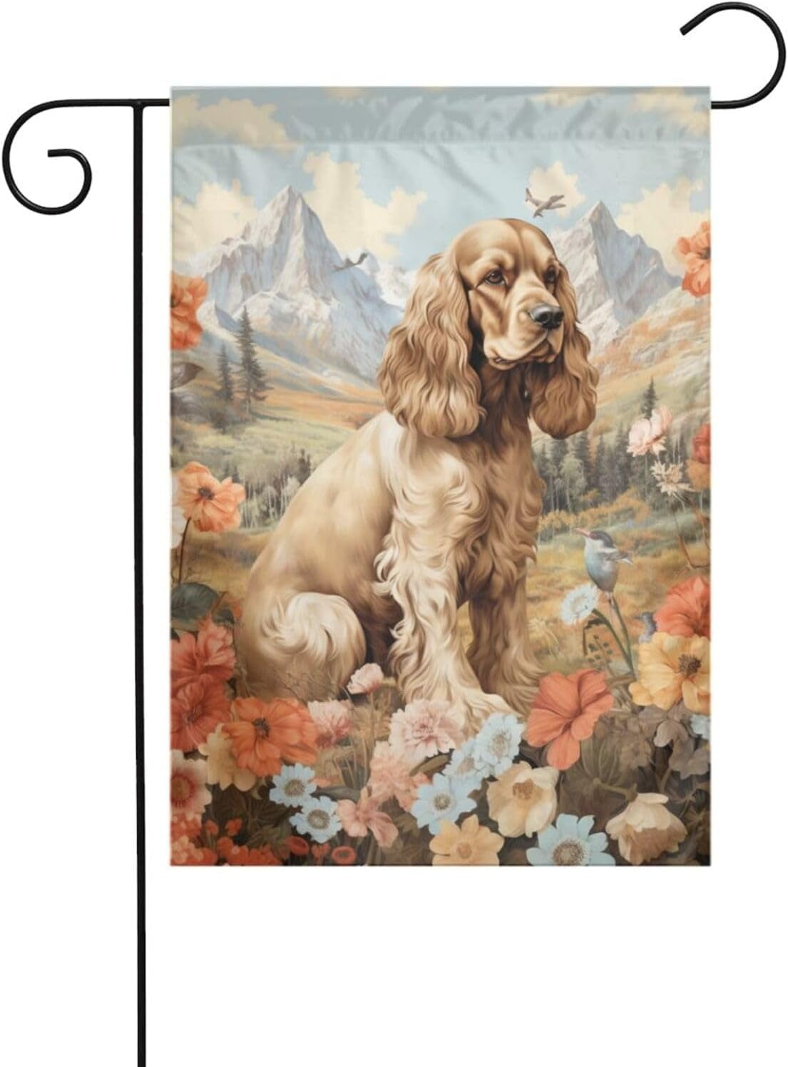 Clever beautiful art_cocker_spaniel Garden Flags Double Sided,Garden ...
