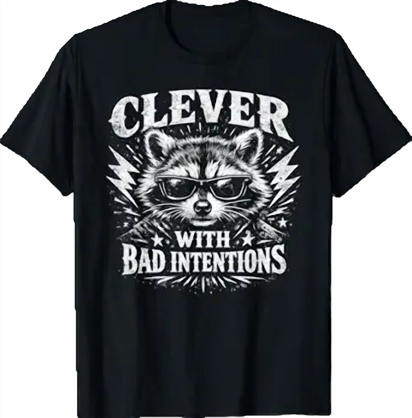 Clever with Bad Intentions Funny Raccoon T-Shirt - Walmart.com