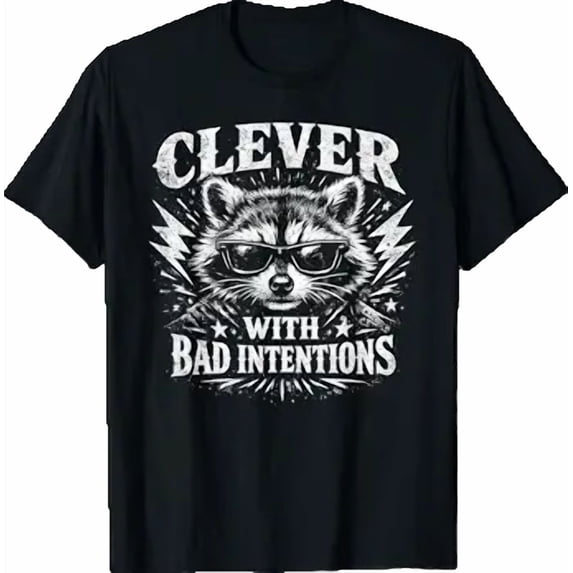 Clever with Bad Intentions Funny Raccoon T-Shirt - Walmart.com