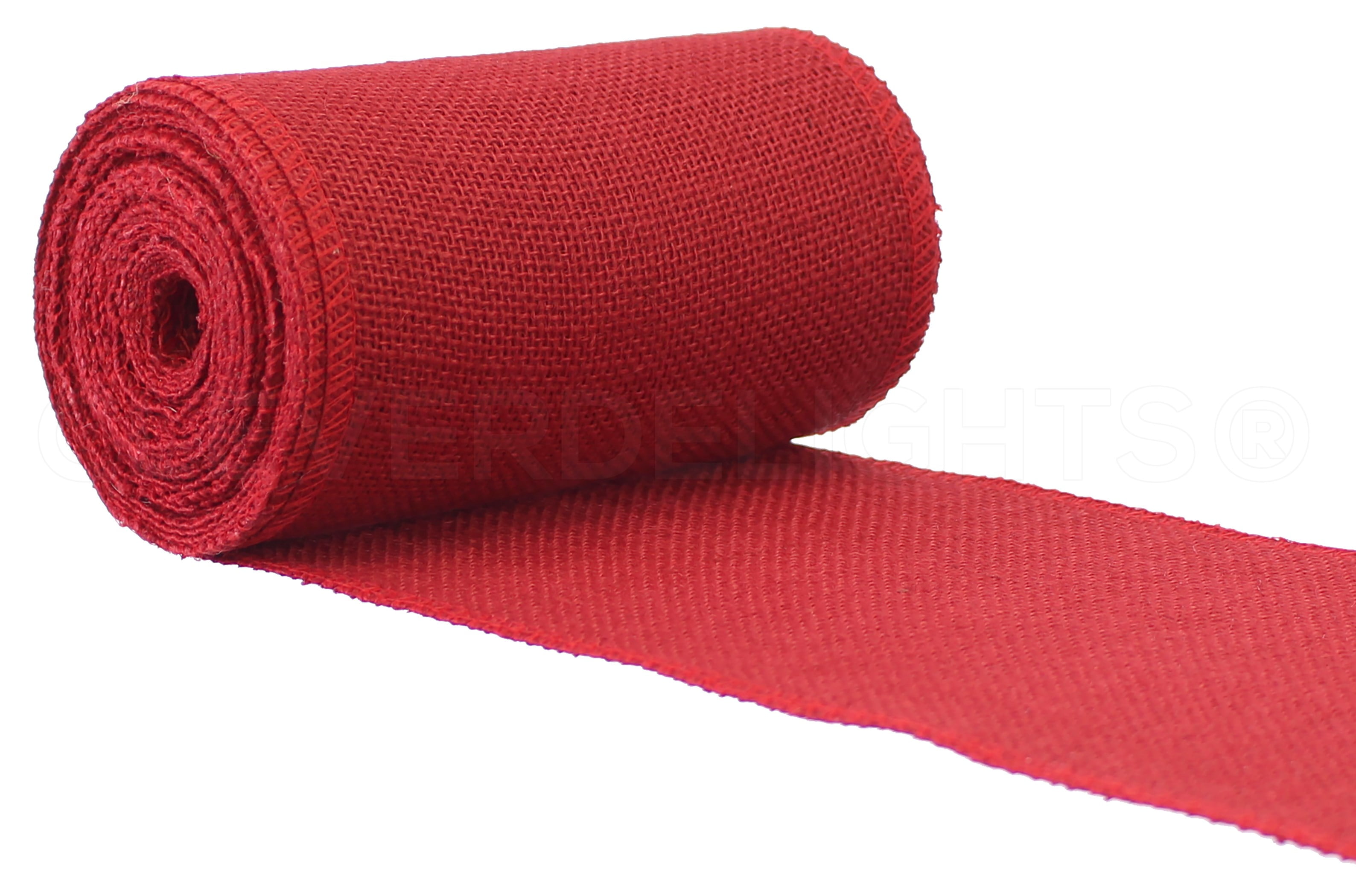 CleverDelights 6" Red Burlap Roll - 10 Yards - Tight Weave Jute Fabric ...