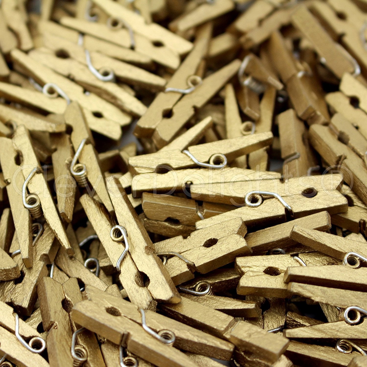 CleverDelights Mini Clothespins - Metallic Gold - 1 1/8" - 50 Pack ...
