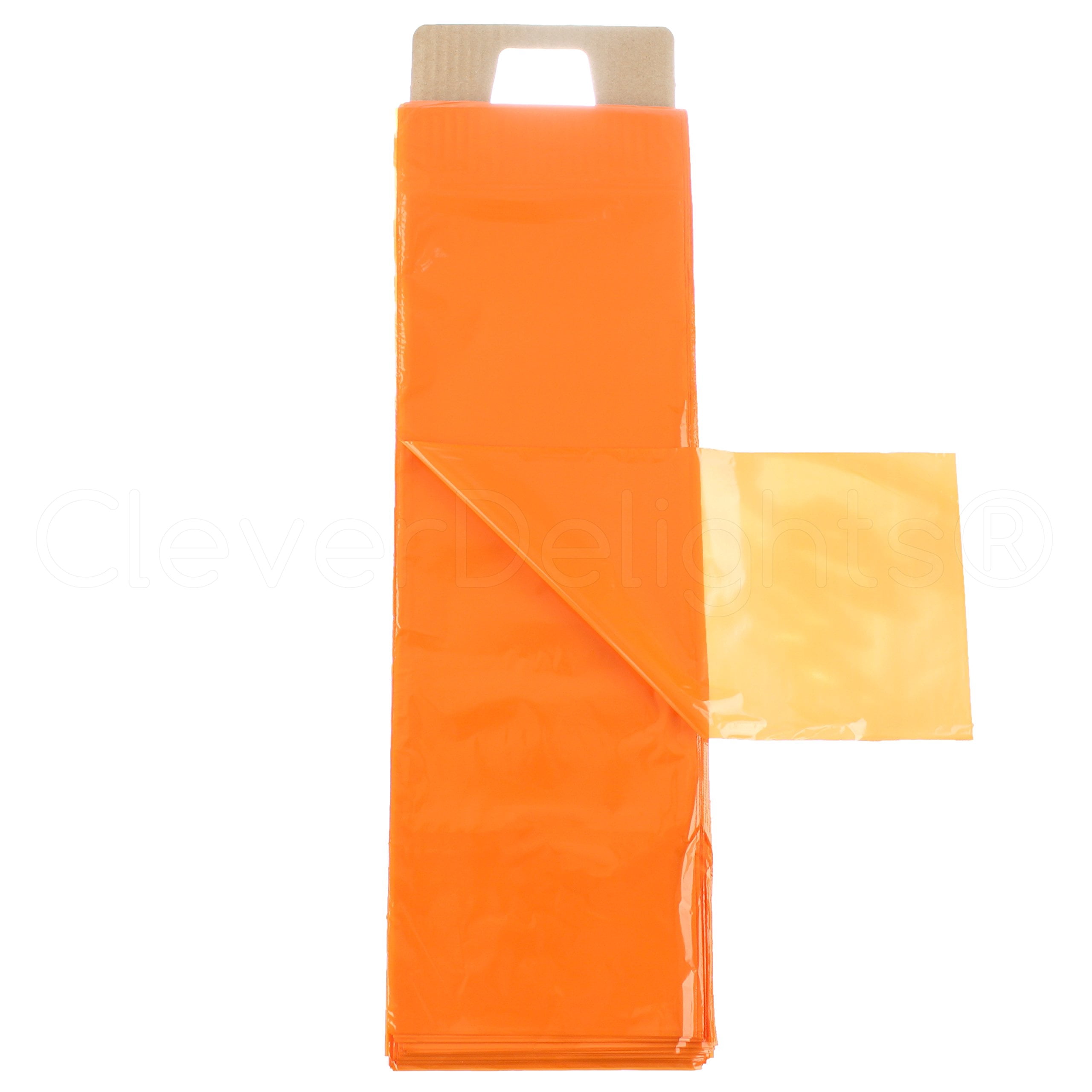 CleverDelights Orange Newspaper Bags - 6" x 19" - 100 Pack - 0.8 Mil ...
