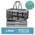 CleverMade 3 Pack Collapsible Shopping Basket EcoCrate with Handles ...