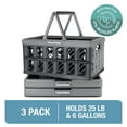 CleverMade 3 Pack Collapsible Shopping Basket EcoCrate with Handles ...