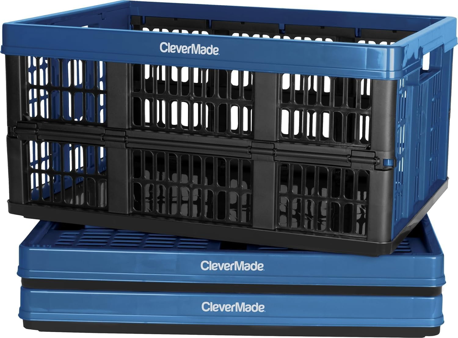 CleverMade Collapsible Utility Crate (Recycled) - 45L - Ocean (3PK ...