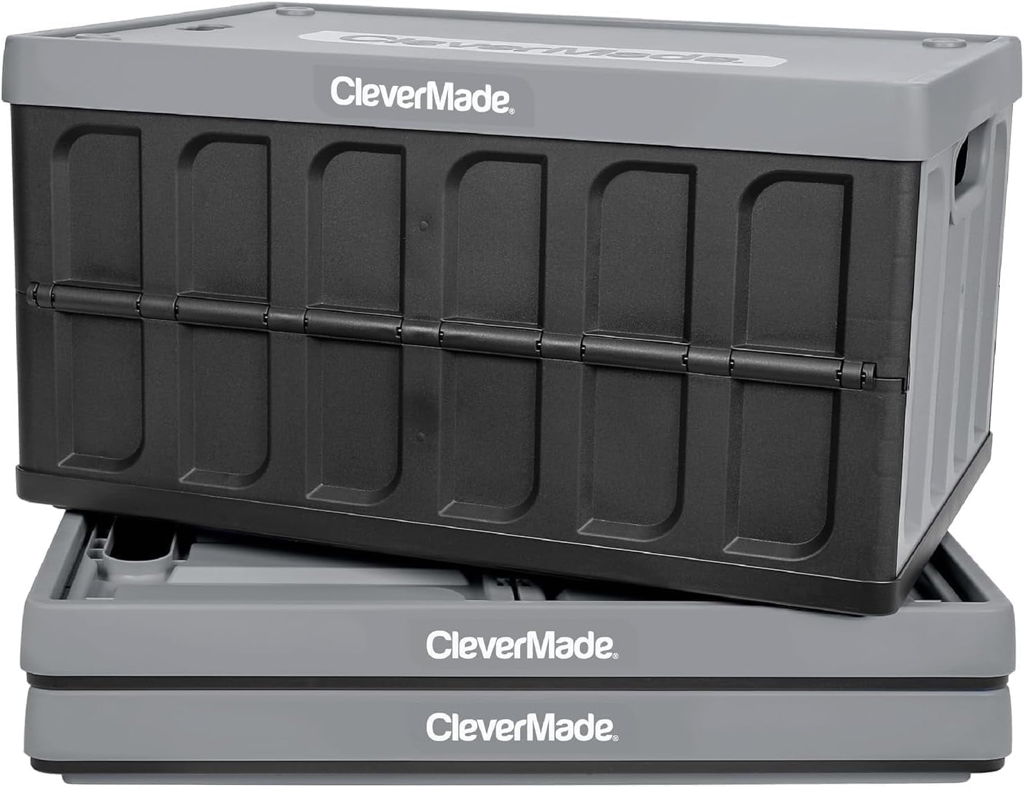 CleverMade Plastic Containers Box Crate with Handles - 3 Pack Stackable ...
